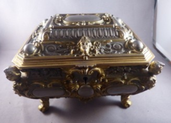 Art Nouveau Metal Casket Box - Antique Valuations Art Nouveau Metal Casket Box - Antique Valuations
